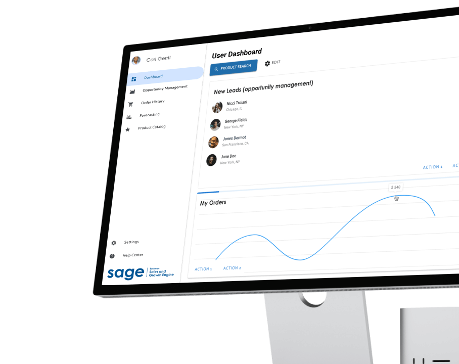 Sage Application on Computer Monitor